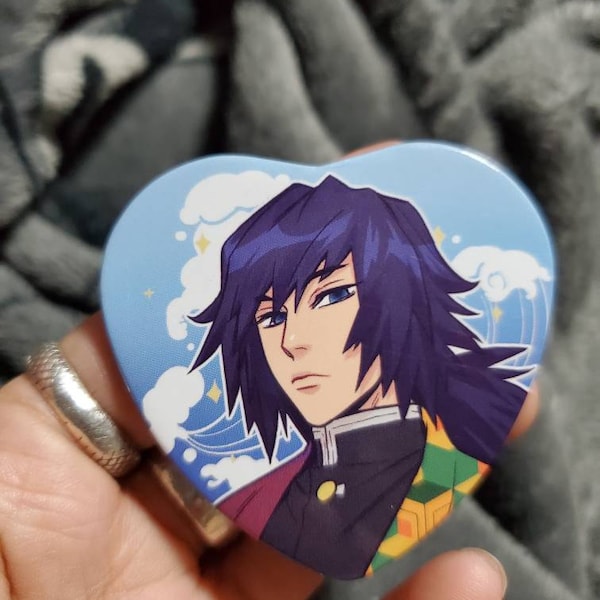Demon Anime Heart Shaped Buttons - Etsy