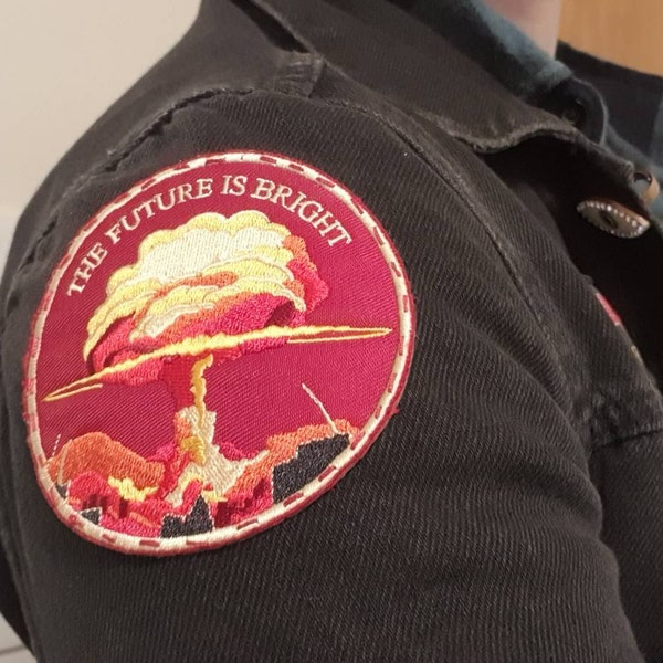 Nuclear Bomb Future is Bright Apocalypse War Iron on Patch Velcro ...