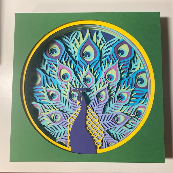 3D PEACOCK SVG - PEACOCK Shadow Box - for Cricut - for Silhouette - Etsy