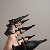 Steampunk Finger Armor Black Leather Claw Larp Gothic Flourish Nail ...