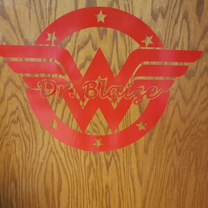 Personalized Wall Decal Superhero Woman Sign Custom Girl Name Logo ...