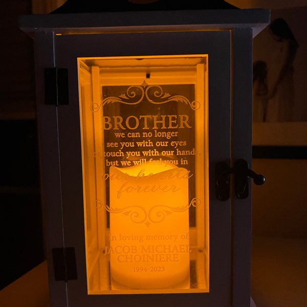 Brother Memorial Lantern | Personalized Brother Memorial Candle Lantern ...