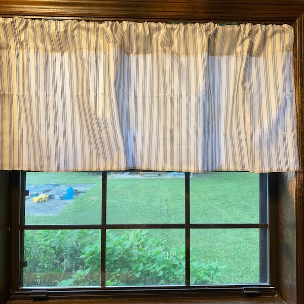 Ticking Valance - Farmhouse Curtain - Etsy