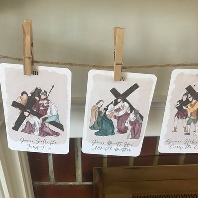 Stations of the Cross Cards, 4x6 Watercolor Art, Lent , Easter - Etsy