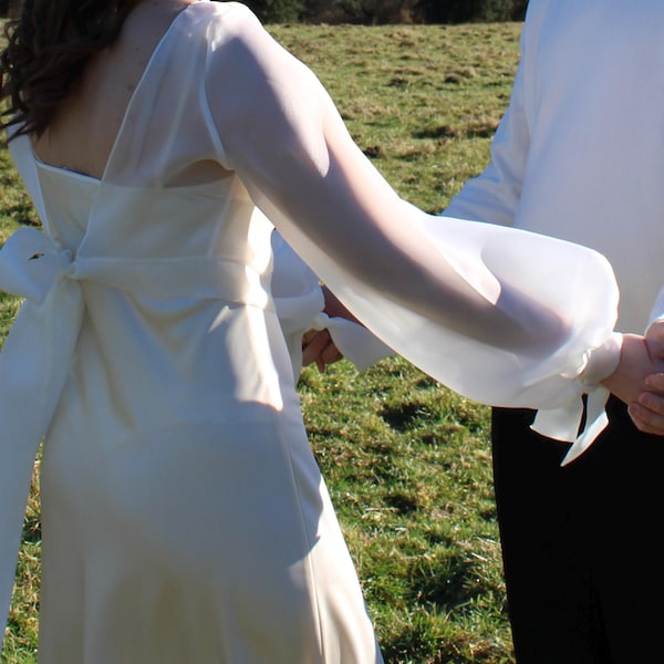 Organza Dress Topper, Bridal Dress Cover, Puff Sleeve Shrug, Bridal ...