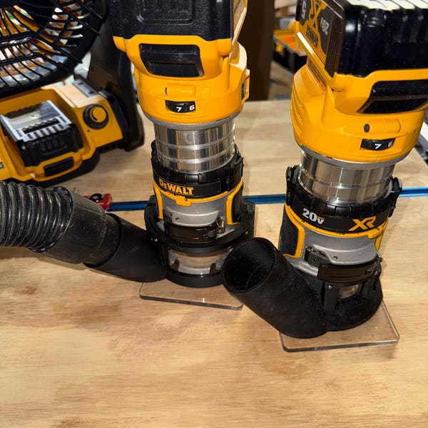 Dewalt DCW600 & DWP611 Trim Router Dust Cover Hose Adapter With Window ...