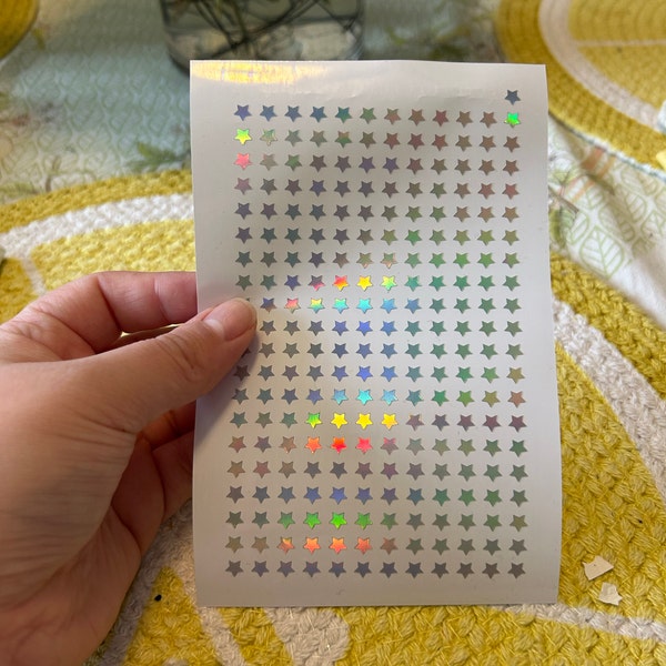 4mm Holographic Star Stickers, Tiny Stars Stickers, Vinyl Holo Stickers ...