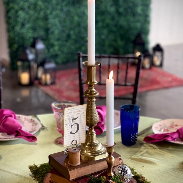 Table Number Holders Porcelain, Milk Glass Floral Vintage Wedding ...