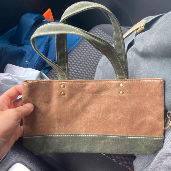 Small Waxed Canvas Tote Bag. Work Bag for Your Daily Essentials ...