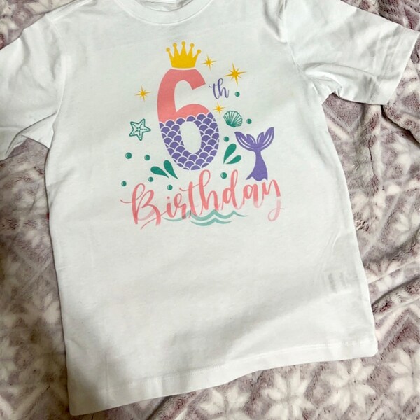 6th Birthday Mermaid SVG, Mermaid Tail SVG, Mermaid Birthday SVG ...