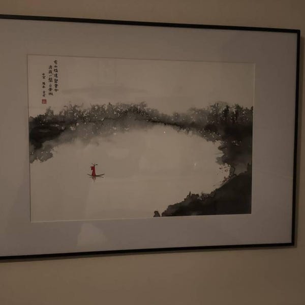 Peace - Traditional Chinese Art Print - Chinese Ink, Flower and Water ...