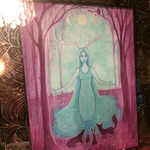 Mermaid Sea Goddess Mermaid and Dolphin Mermaid and Moon Original ...