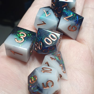 Aurora Snowcap Sharp Edge Dice Snow Dice Holo Foil Dice Holographic ...