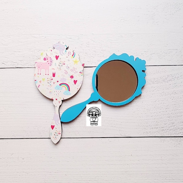 Hand Held Mirror SVG Laser Cut Files: Monogram Clipart (digital ...