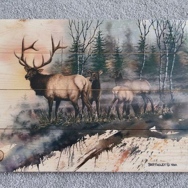 Moose Print / Wood Pallet Wall Art / Rustic Home Decor / Moose Painting ...