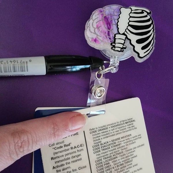 Neuro Ortho Brain & Bones Retractable Badge Reel | Medical | Neurology ...