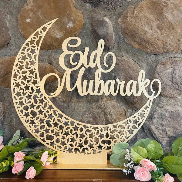 Freestanding Ramadan Mubarak Moon Sign Ramadan Kareem Sign Blessed ...