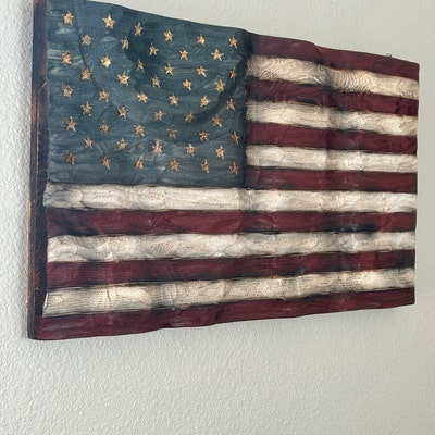 Textured Wood Wavy Flag Large - Etsy