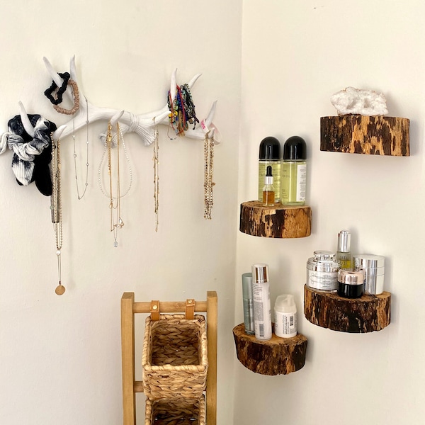 Tree Slice Sconces Matching Set of 3-7 | Live Edge Floating Log Slices ...