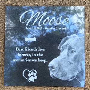12x12 Personalized Pet Headstone, Bunny Rabbit Tombstone Laser Engraved ...
