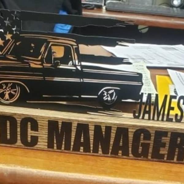 Custom Excavator Desk Name Plate Wedge, Personalized Nameplate Office ...