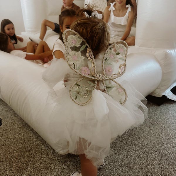 Adult Extra Large Floral Embroidery Fairy Wings Hand Crafted High ...