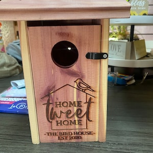 Personalized Bird House, Custom Cedar Bird House, Unique Closing Gift ...