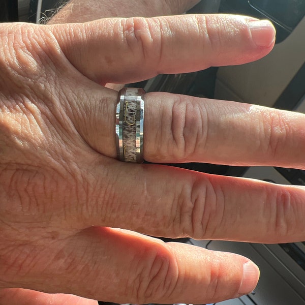 Fishing Ring, Antler Wedding Band, Fishing Hook Wedding Band - Etsy