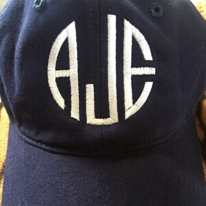 Navy Monogrammed Hat Monogrammed Baseball Cap Personalized Baseball Hat ...