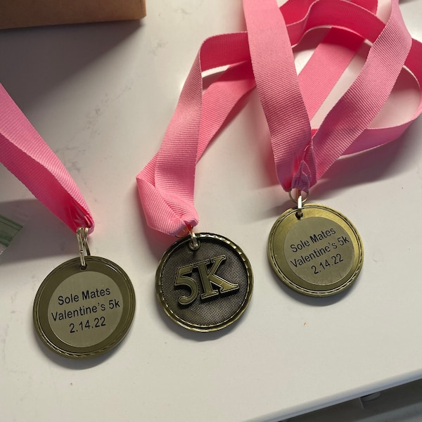5k Medals, Engraved Medals With Neck Ribbons, Gold 5k Award, Track ...