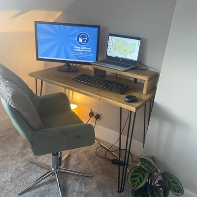 Rowlands Rustic Hand Built Monitor Shelf Stand - Etsy UK