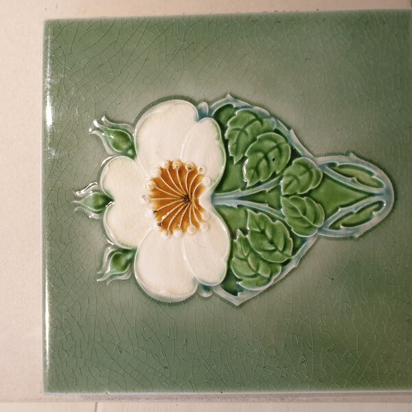 Offstein Nouveau Tile Jugendstil Fliese C1900 Flower Design - Etsy