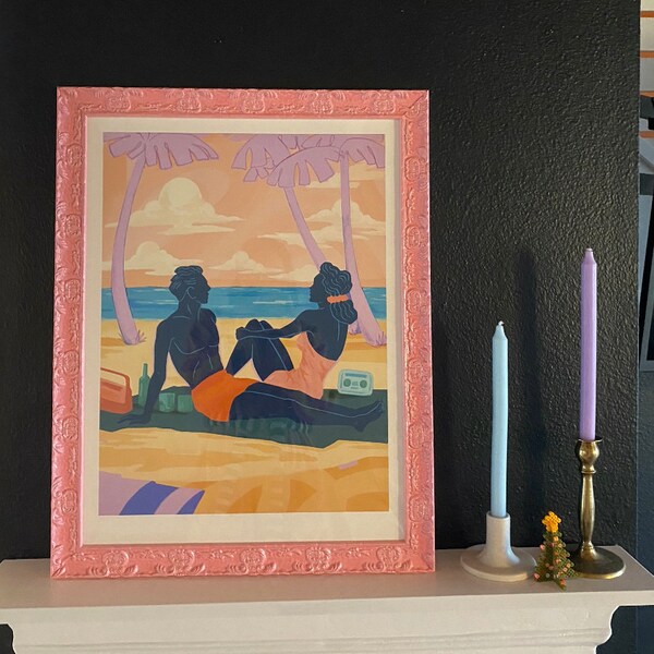 Victorian Picture Frames Pink Purple Glossy Lacquer Ornate Funky ...
