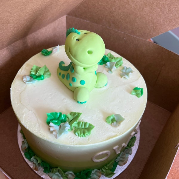 Fondant Dinosaur Cake Topper With Spikes and Spots 1st Birthday Baby ...