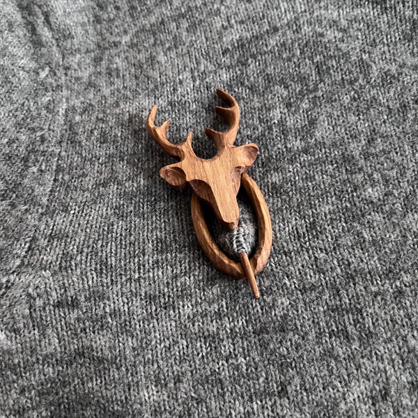 Wooden Deer Pin, Shawl Pin, Wood Scarf Pin, Eco Friendly Accessory ...