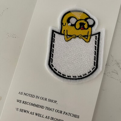 Jake the Dog in a Pocket Adventure Time Iron on Patch - Etsy