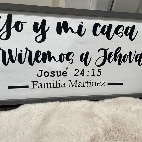 Joshua 24:15- Spanish Scripture/ Farmhouse Wall Decor/bible Verse/faith ...