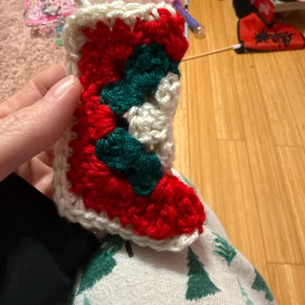 Crochet Mini Granny Square Christmas Stocking Ornament PDF Pattern ...