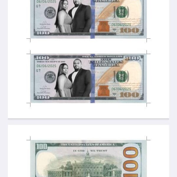 100 Dollar Bill, Playing Money, Game Money, Party Money, Printable ...