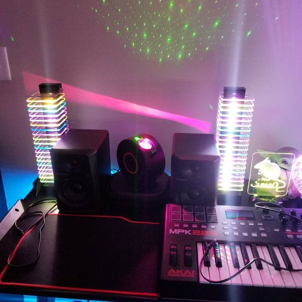 Unique Floor Lamps for Living Room (2x Tower), Sound Reactive, RGB LED ...