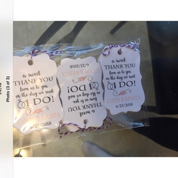Sweets Favor Tags, Wedding Labels, Tags for Treats - Set of 12 - Etsy