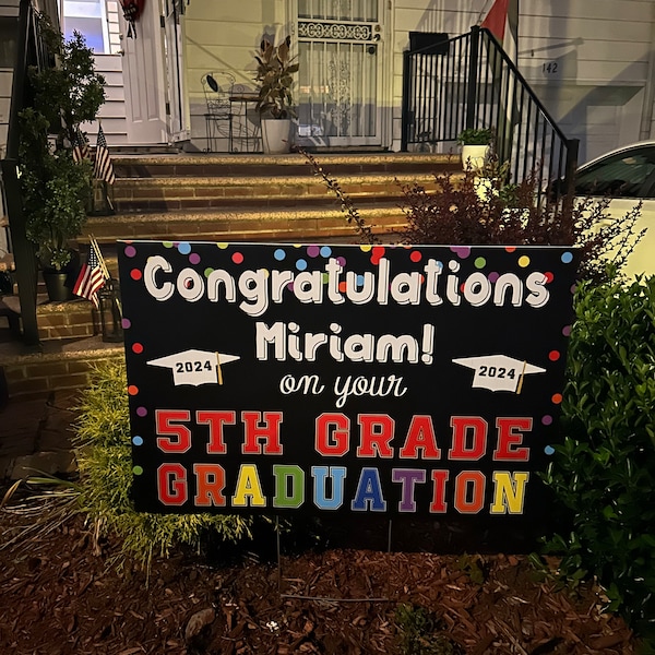 5th Grade Graduation Yard Sign Elementary Graduation 2025 12x18 or ...