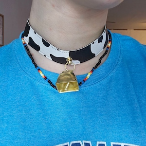 Strawberry Pink Cow Print Collar/ Choker - Etsy