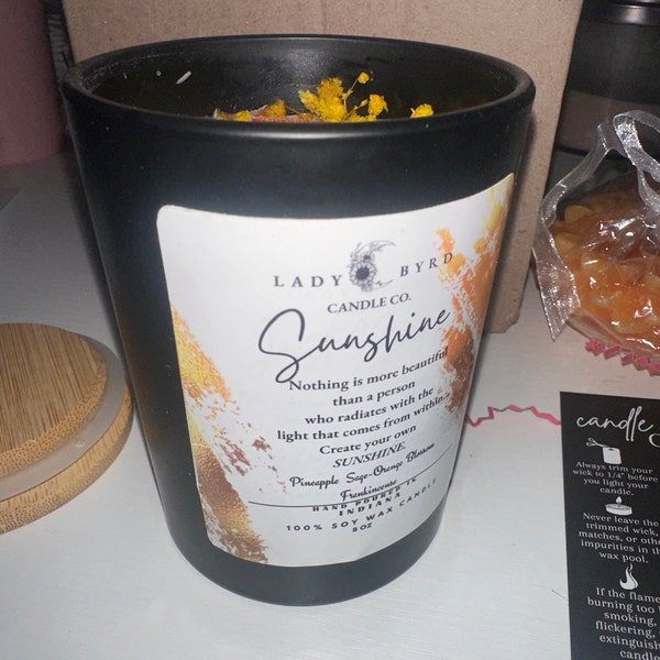 Sunshine, Sunflower, Sunshine Candle, Soy Candle, Uplifting, Happiness ...