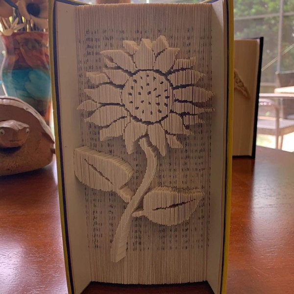 Pattern Only - Sunflower Book Folding Pattern - Cut and Fold Book ...