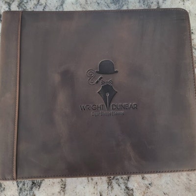 Personalized Leather Portfolio, Letter / A4 Size Padfolio, 3 Ring ...