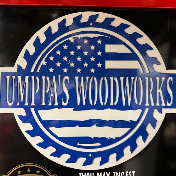 Custom American Flag Workshop Sign | Metal Shop Sign | Free Shipping ...