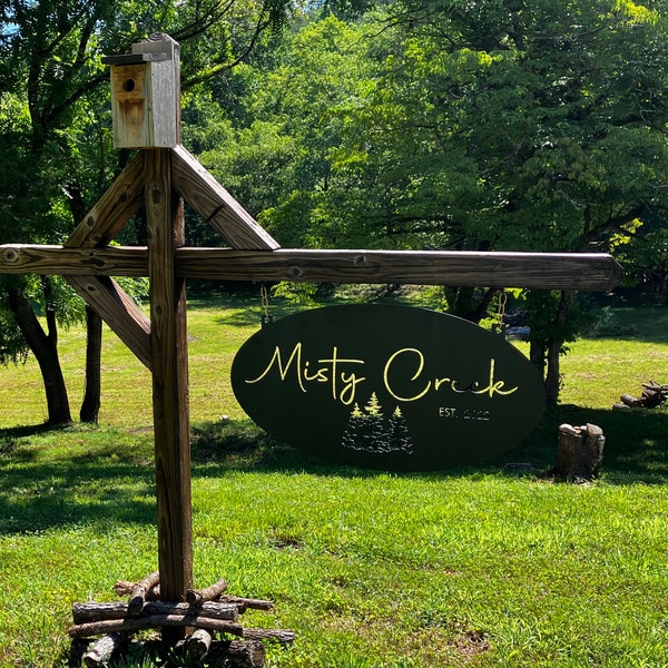 Oval METAL Evergreen SIGN ,personalized Metal Sign, Personal Door Sign ...