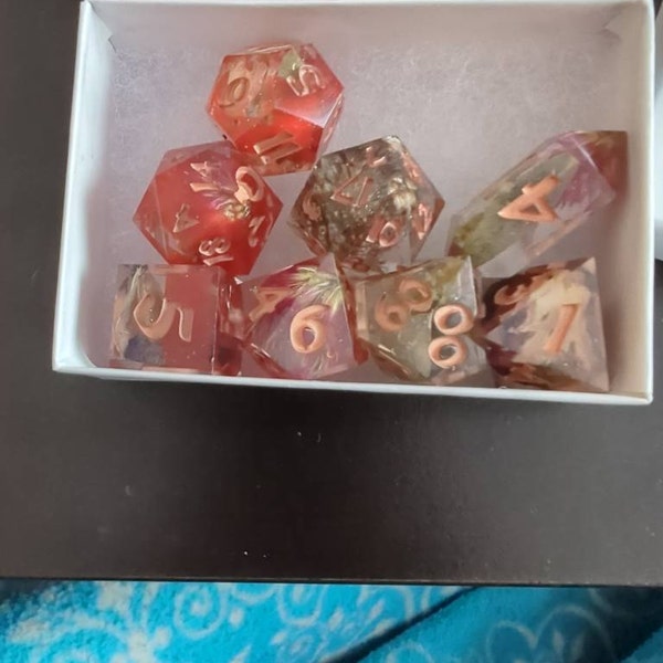 Wedding Flower Dice Set | Custom 20-sided Dice Set | Dried Flower ...