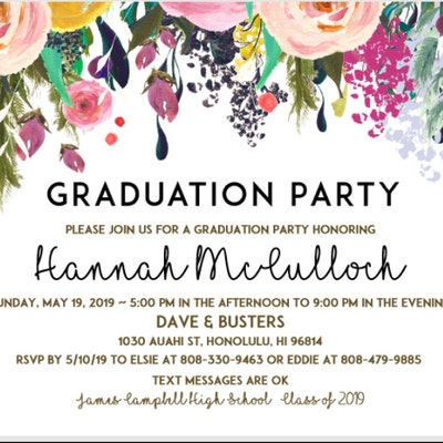 Graduation Party Invitation, High School Graduation Invite, Open House ...